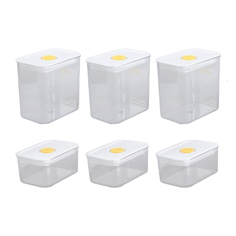6Pc Stackable Plastic Food Storage Container With Airtight Design For ...