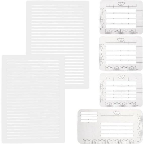 6Pc Straight Line Stencil Templates for Journaling Envelope Addressing ...