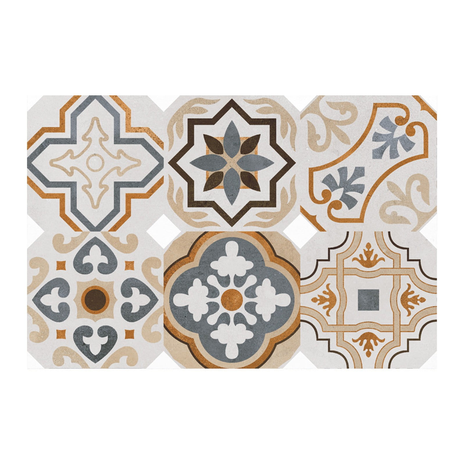 6Pc Wall Decals - 6Pc Peel and Stick Ceramic Tile Paste 3D Lattice ...