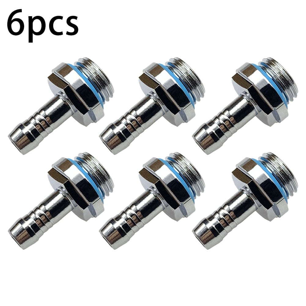6Pc Water Cooling Barb Fitting 2-Touch Fitting G1/4 Thread Hose Pagoda ...