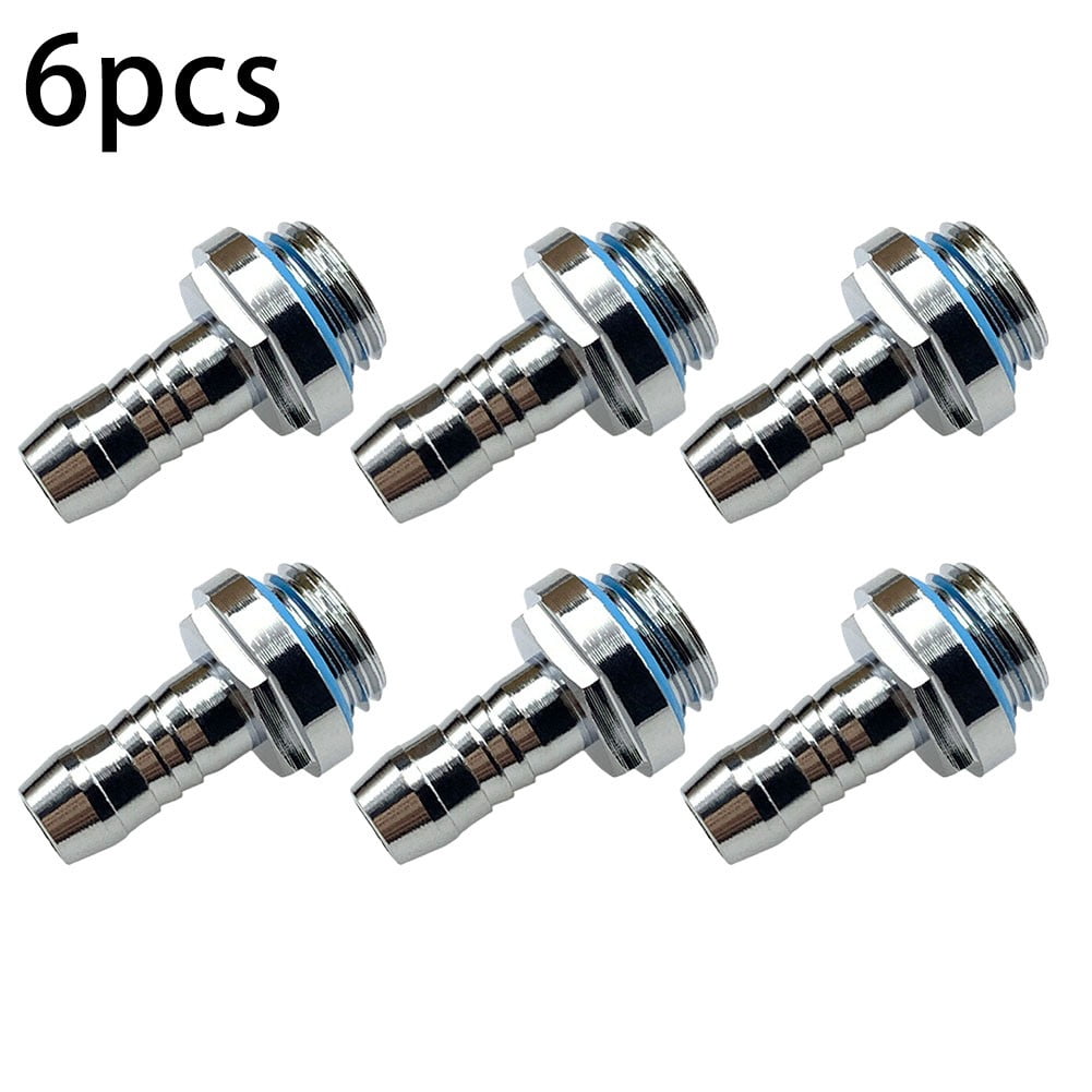 6Pc Water Cooling Barb Fitting 2-Touch Fitting G1/4 Thread Hose Pagoda ...