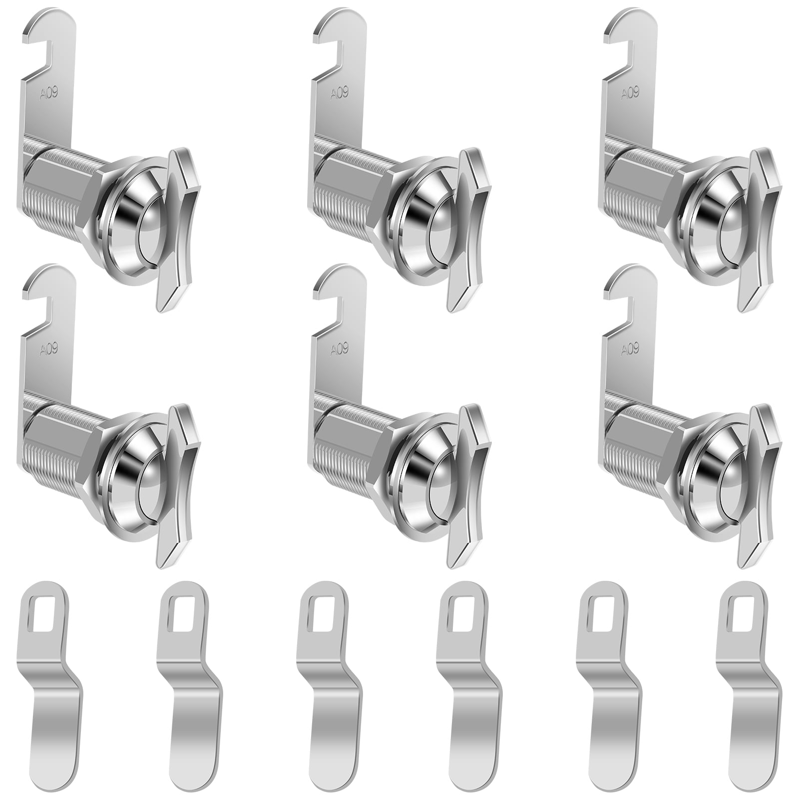 6Pcs 1-1/8" Cylinder Zinc Alloy Keyless Thumb Cam Lock Easy ...