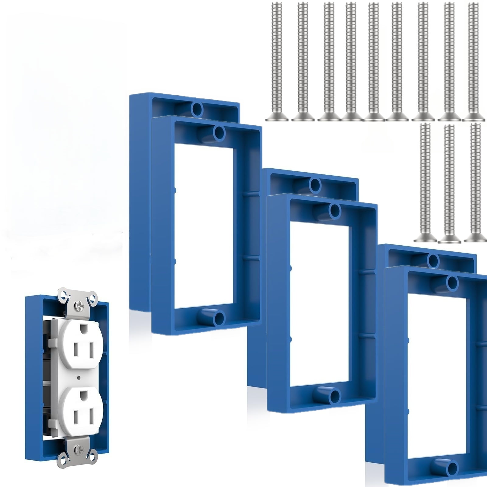 6Pcs 1/2" Single Gang Receptacle Outlet Extenders Junction Box ...