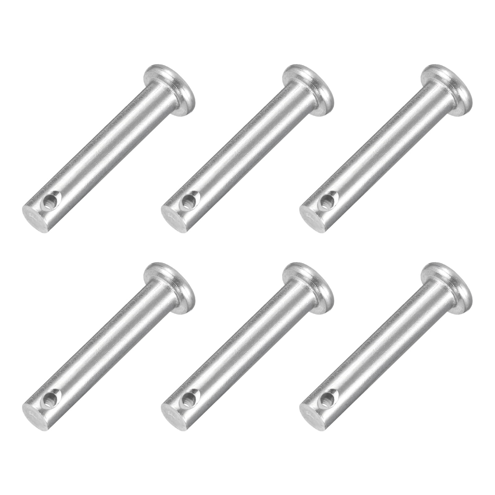 6Pcs 1/4" x 1-3/16" Single Hole Clevis Pins, 304 Stainless Steel Flat ...
