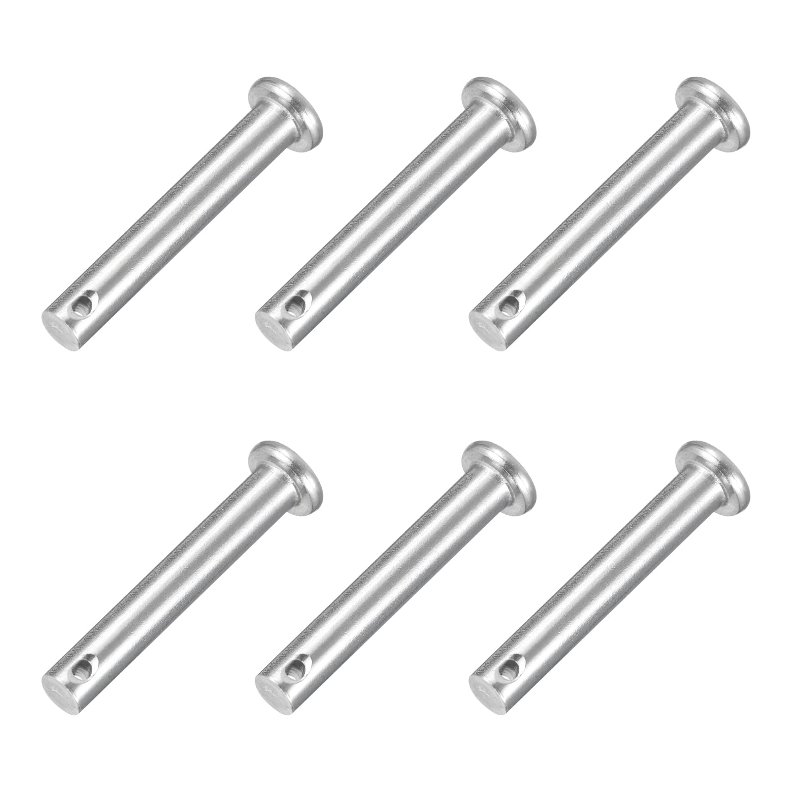 6Pcs 1/4" x 1-3/8" Single Hole Clevis Pins, 304 Stainless Steel Flat Head Pins - Walmart.com