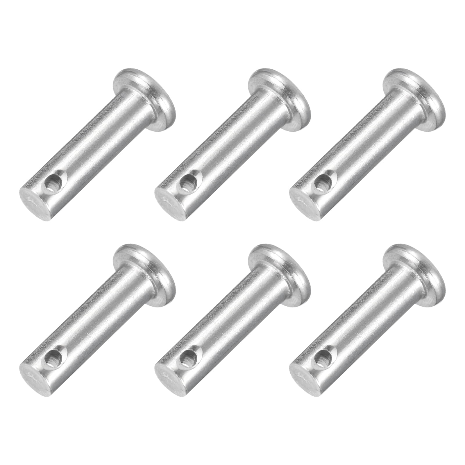 6Pcs 1/4" x 13/16" Single Hole Clevis Pins, 304 Stainless Steel Flat ...