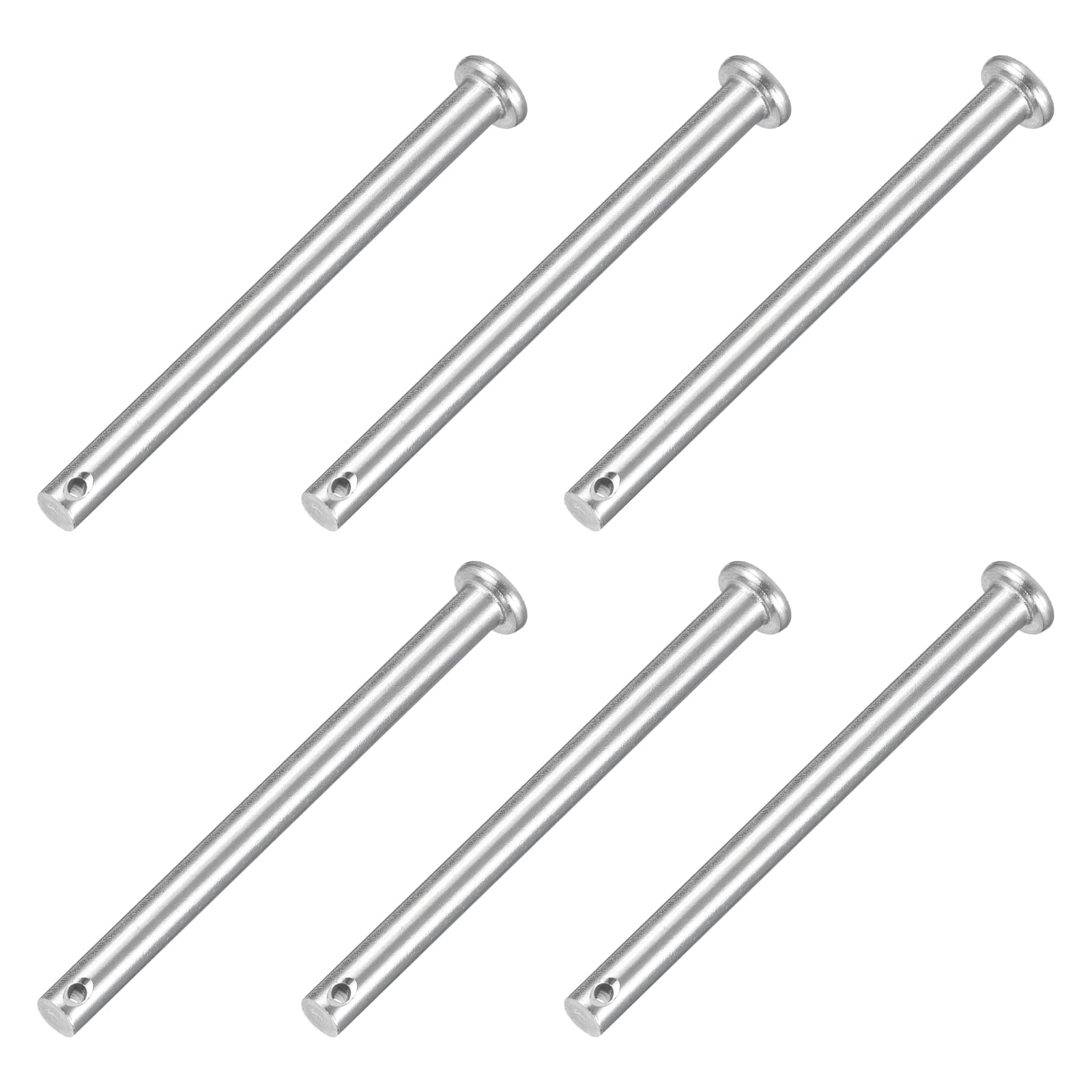 6Pcs 1/4" x 2-3/4" Single Hole Clevis Pins, 304 Stainless Steel Flat ...