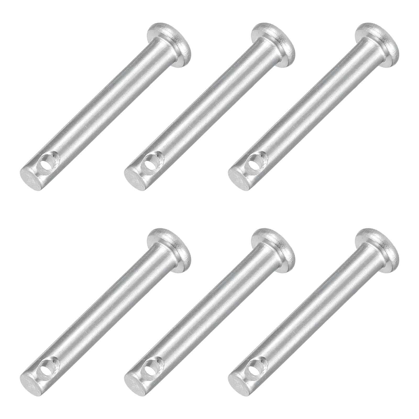 6Pcs 1/8" x 13/16" Single Hole Clevis Pins, 304 Stainless Steel Flat ...