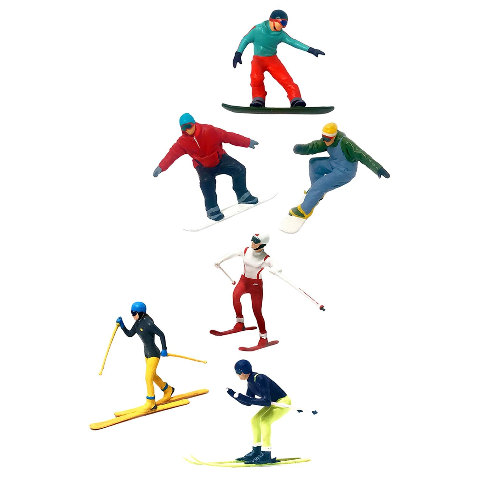 6Pcs 1/87 Hand Painted Resin Skiing Table Diorama Decor - Walmart.com
