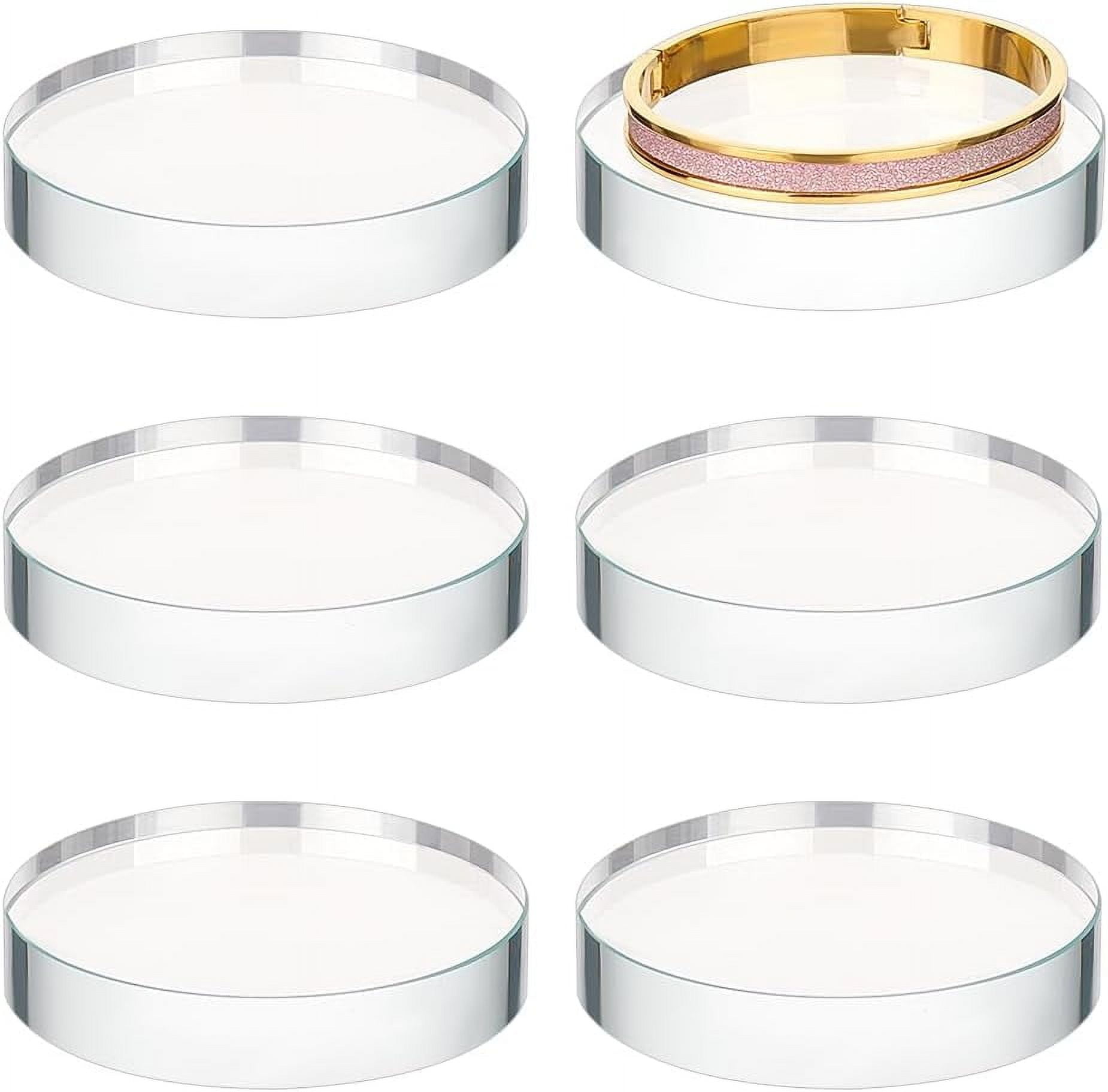 6Pcs.1 inch Glass Round Display Block 0.6 inch Thick Polished Glass ...