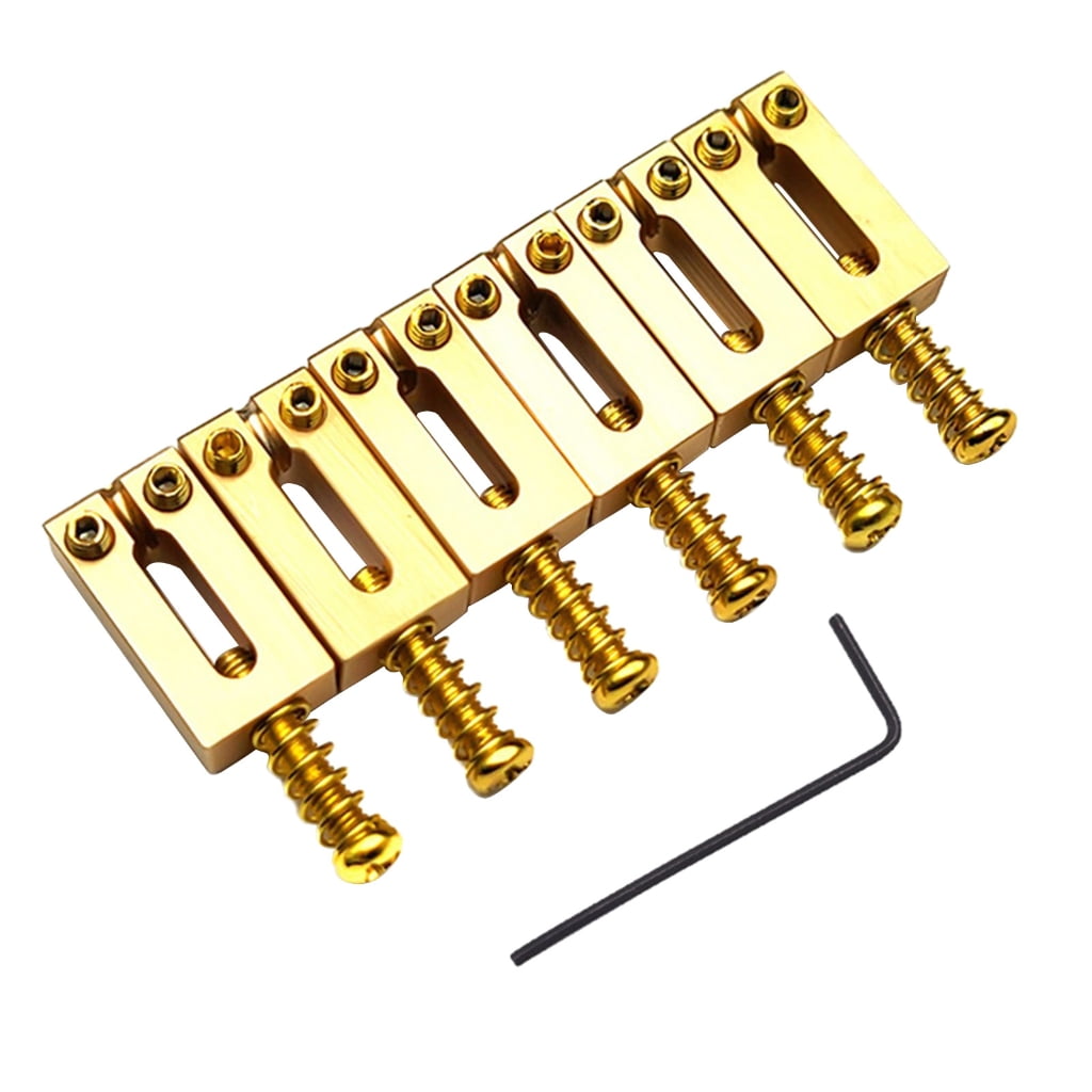 6Pcs 10.5mm Electric Guitar Set Tremolo Bridge Saddle Brass Flat Top ...