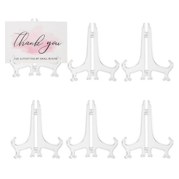 6Pcs 10 Inch Plate Stand, Plastic Clear Pedestal Display Stand Holders ...