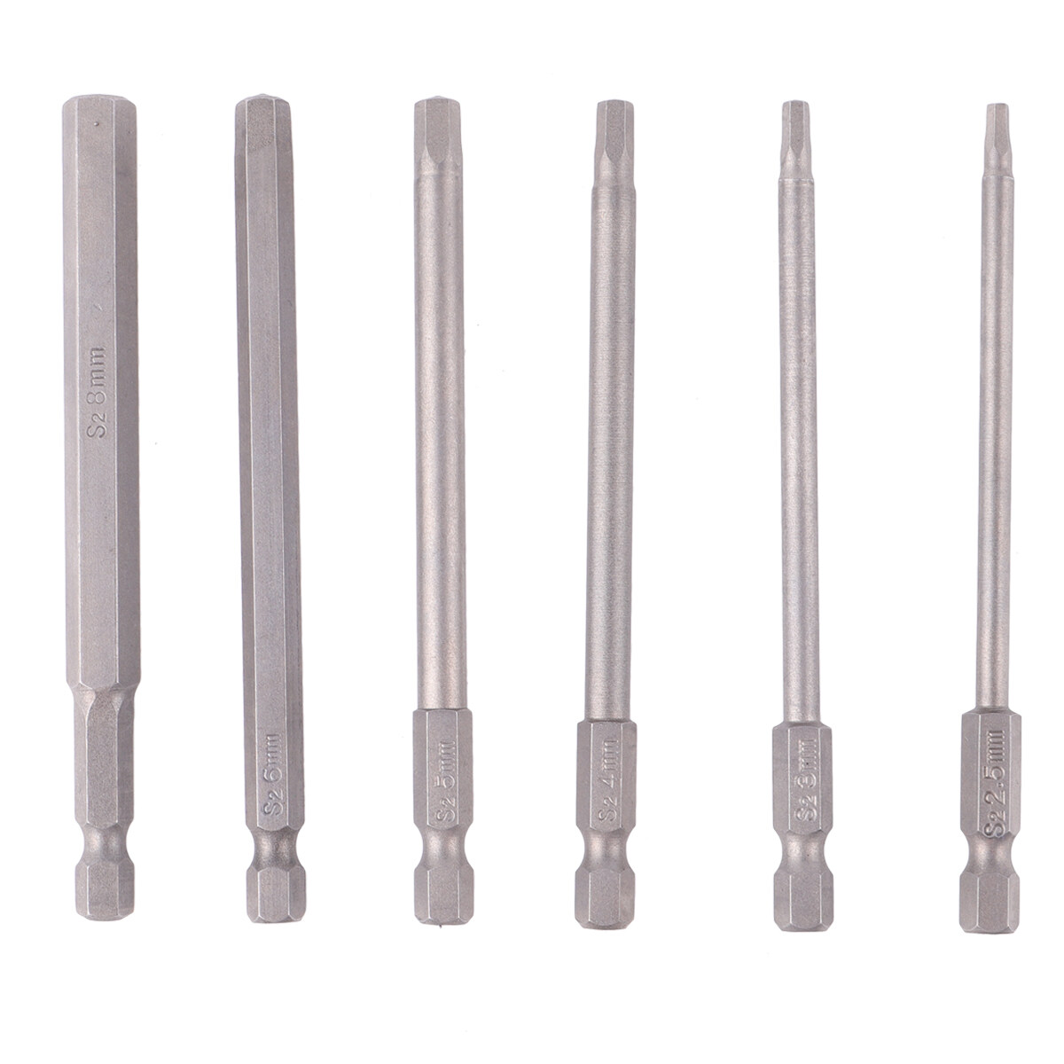 6Pcs 100mm Hexagon Bit Practical Steel Professional Screwdriver Head ...