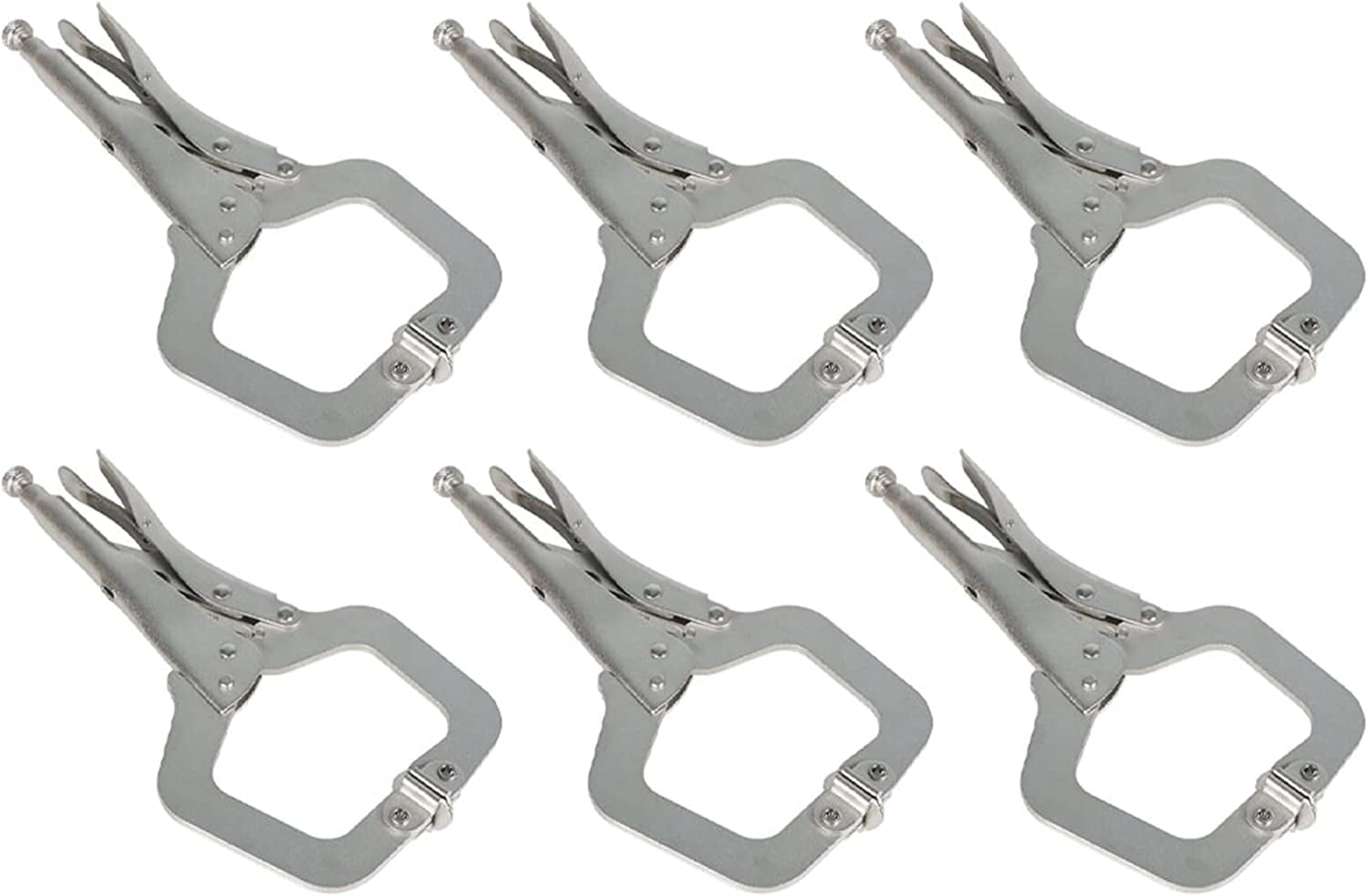 6Pcs 11 Inch Locking C Clamps with Swivel Pads Locking Alloy Steel C ...