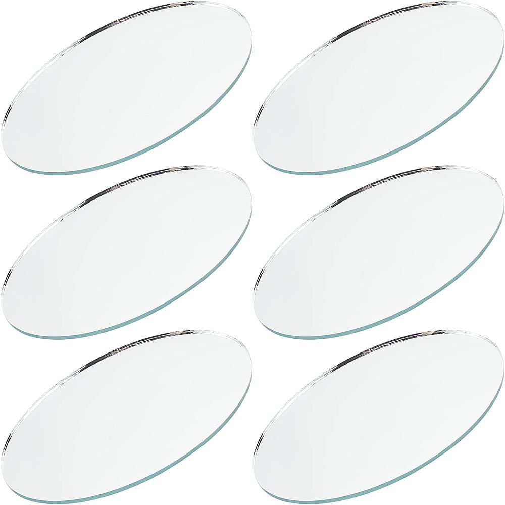 6Pcs 12.7x7.6 cm Mini Oval Mirror Glass 3mm Small Oval Mirror Oval ...