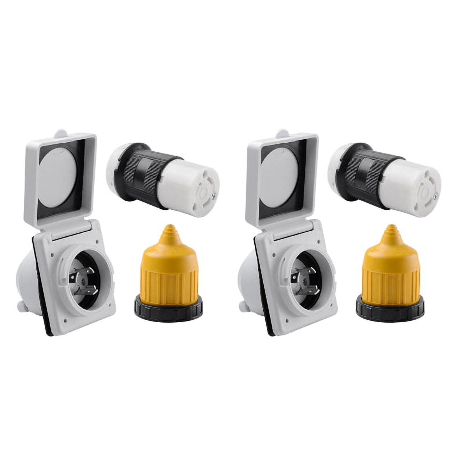 6Pcs 125V Rv Power Twist Lock Plug Inlet 30Amp Female Locking Connector ...