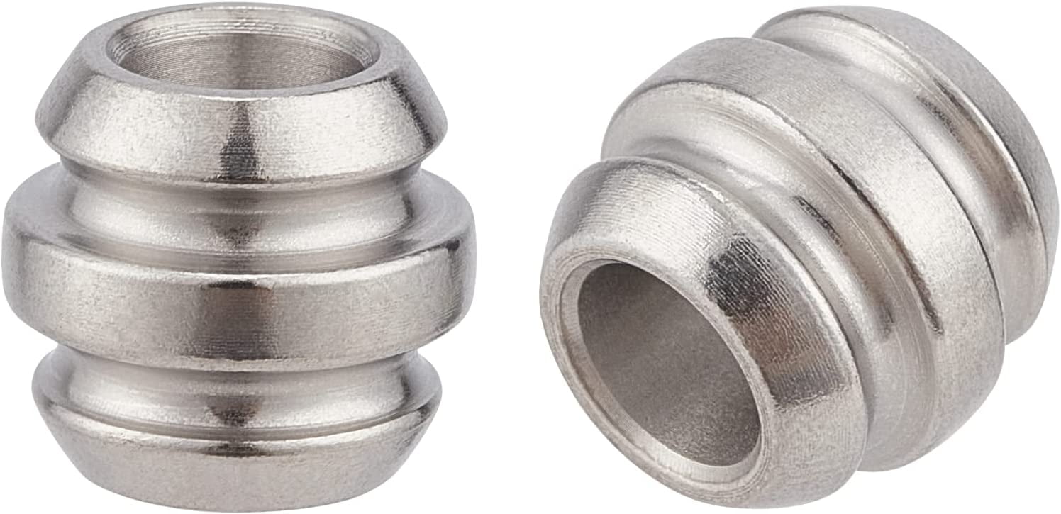6Pcs 12mm Grooved Column Beads 304 Stainless Steel Column Beads EDC ...