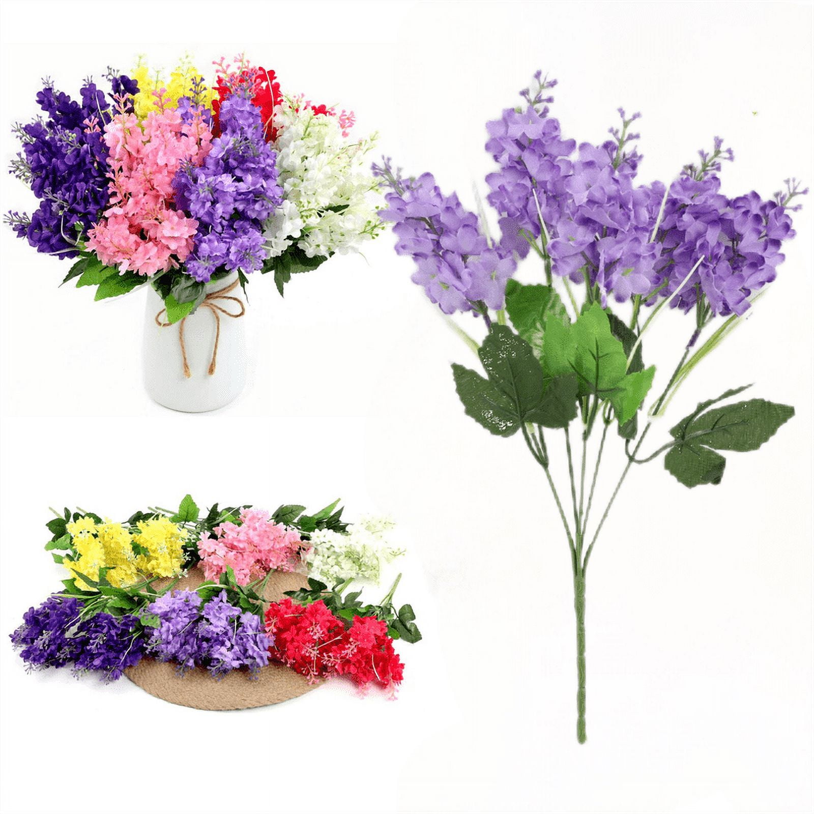 6Pcs 13.78 inch Artificial Hyacinth Flower Bouquet, Silk Hyacinth Flowers Fake Flower with Stem ...