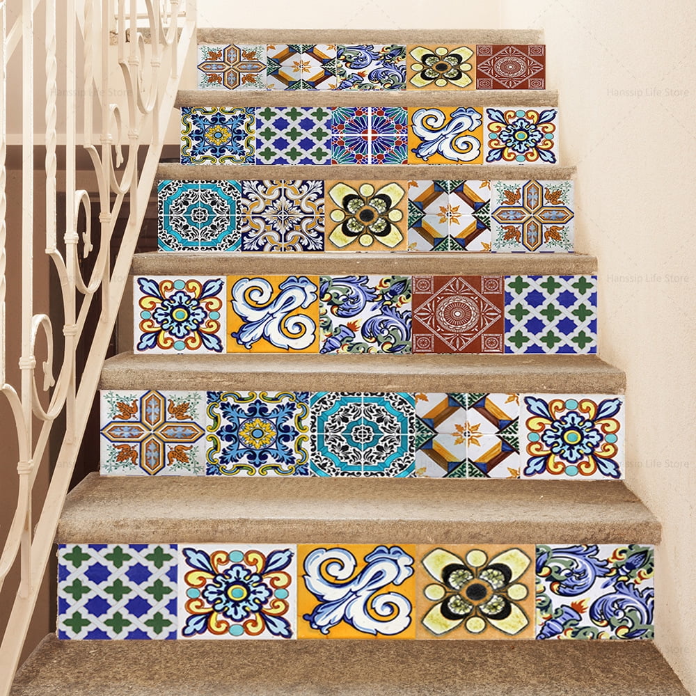 6Pcs/13Pcs Stair Stickers Self Adhesive Staircase Sticker for Stairway ...