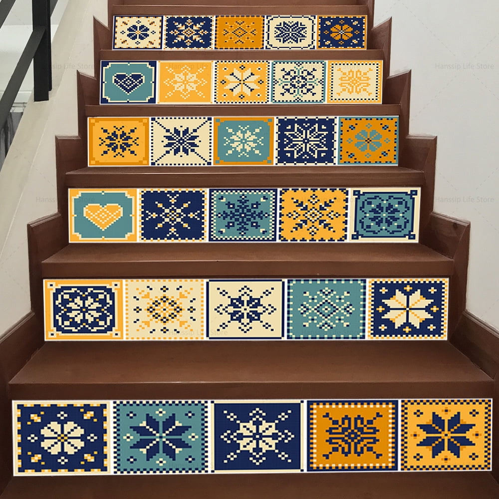 6Pcs/13Pcs Stair Stickers Self Adhesive Staircase Sticker for Stairway ...