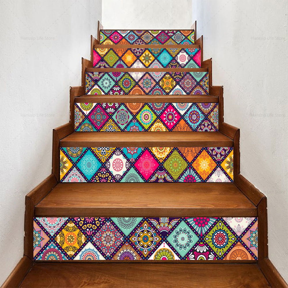 6Pcs/13Pcs Stair Stickers Self Adhesive Staircase Sticker for Stairway ...