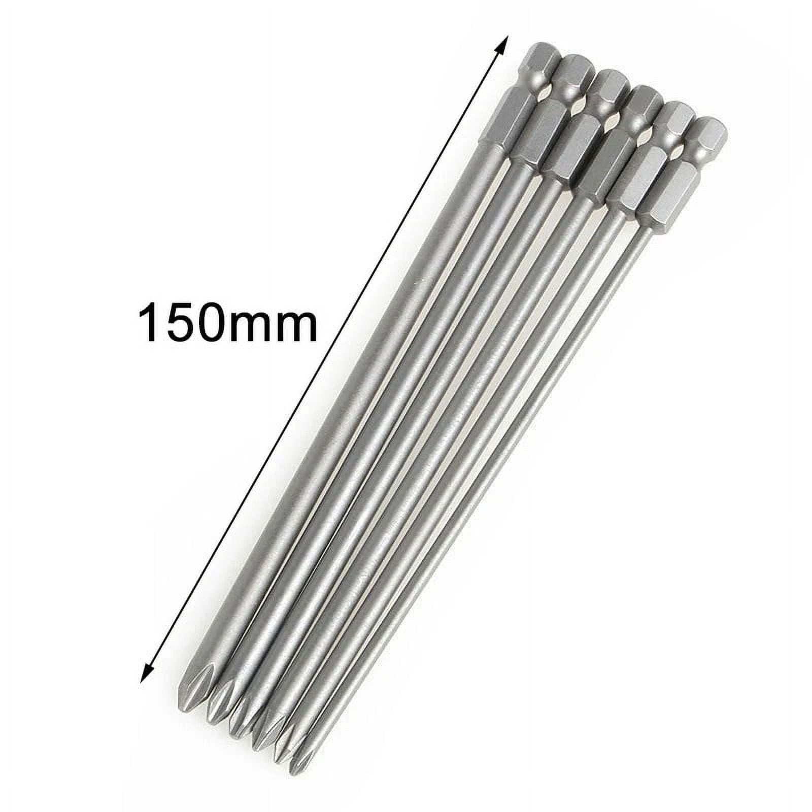 6Pcs 150mm Ultra Long Cross Head Screwdriver Bits Set Magnetic Cross ...
