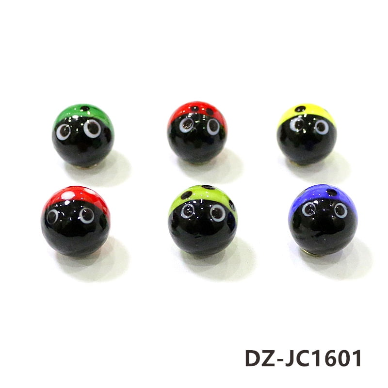 6Pcs 16MM Rare Glass Marbles Ball Creative Ladybug Bee Design Aquarium ...