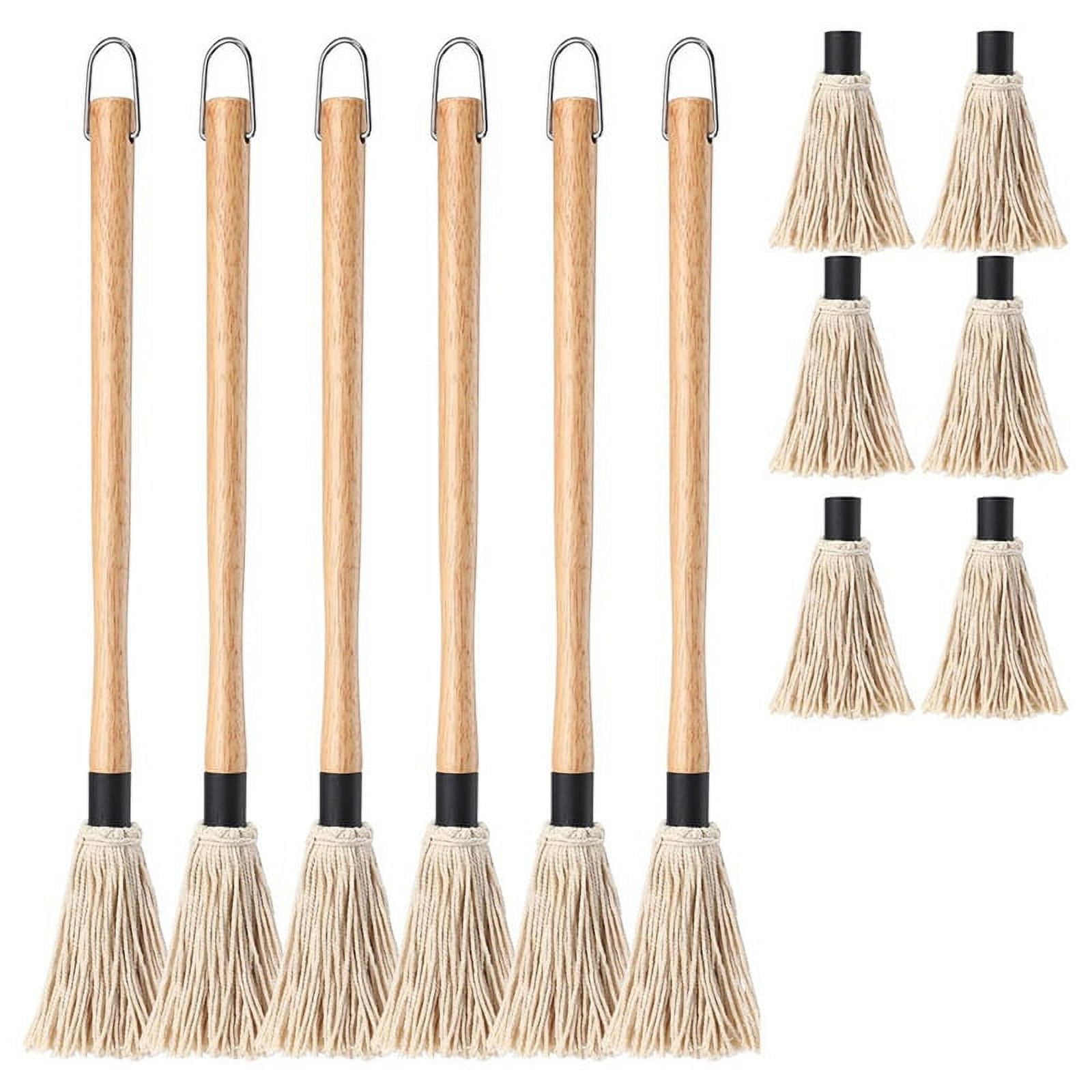 6Pcs 18Inch Grill Basting Mop with 6 Extra Replacement Heads BBQ Sauce ...