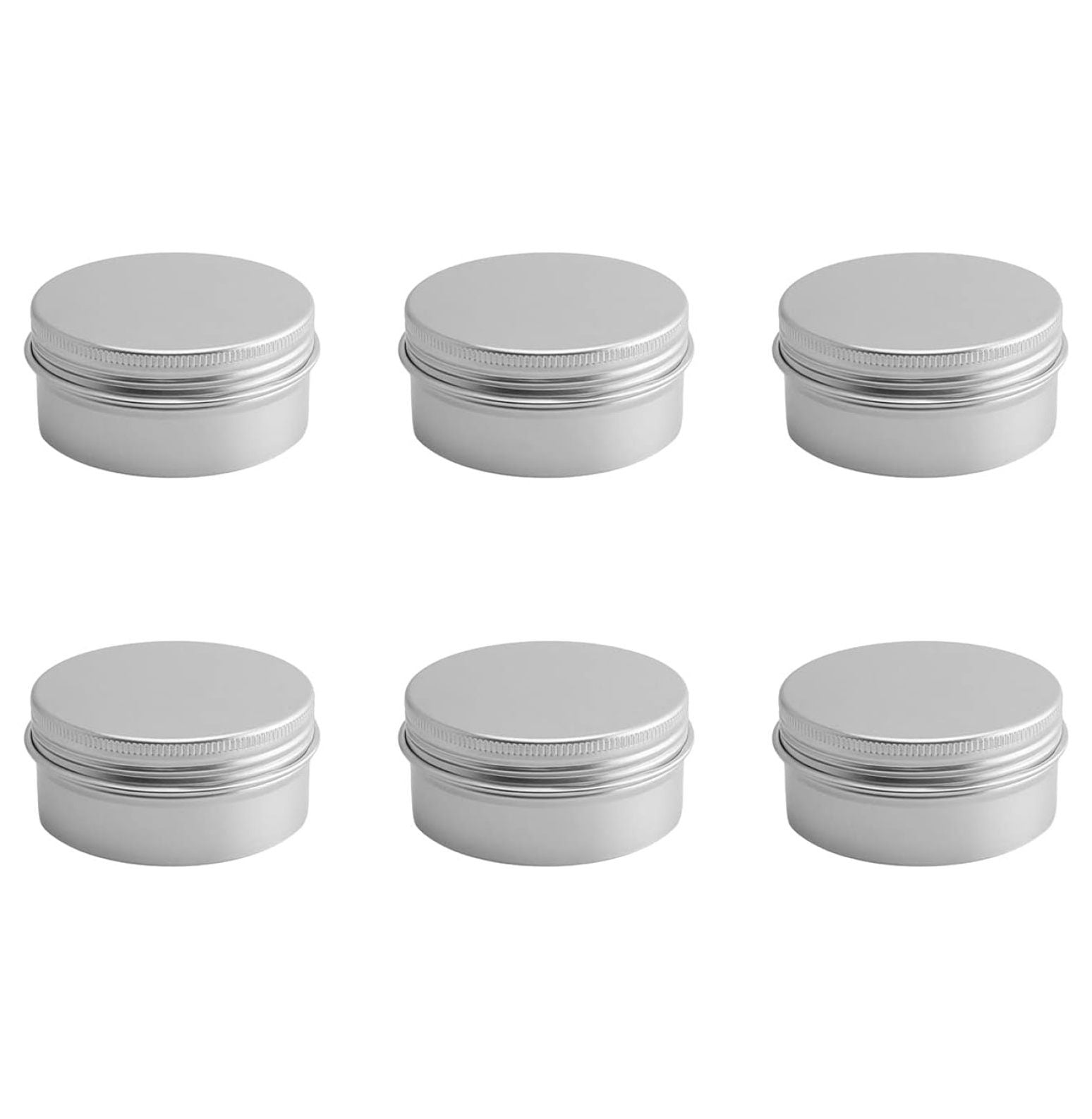 6Pcs 2.7oz Round Metal Tins Aluminum Tin Cans Jar Refillable Containers ...