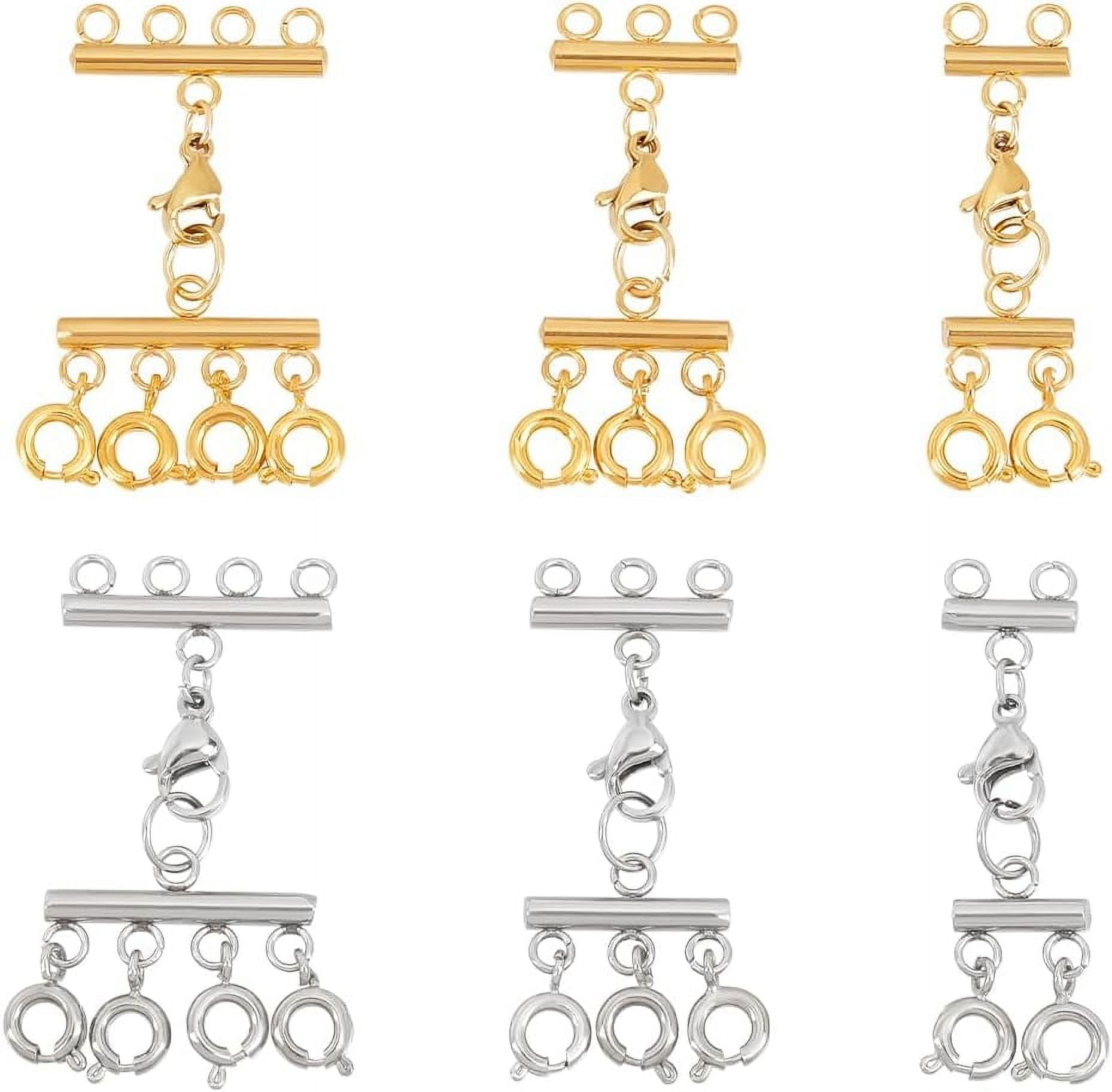 6Pcs 2 Colors 3 Styles Jewelry Clasps Kit 304 Stainless Steel Lobster ...