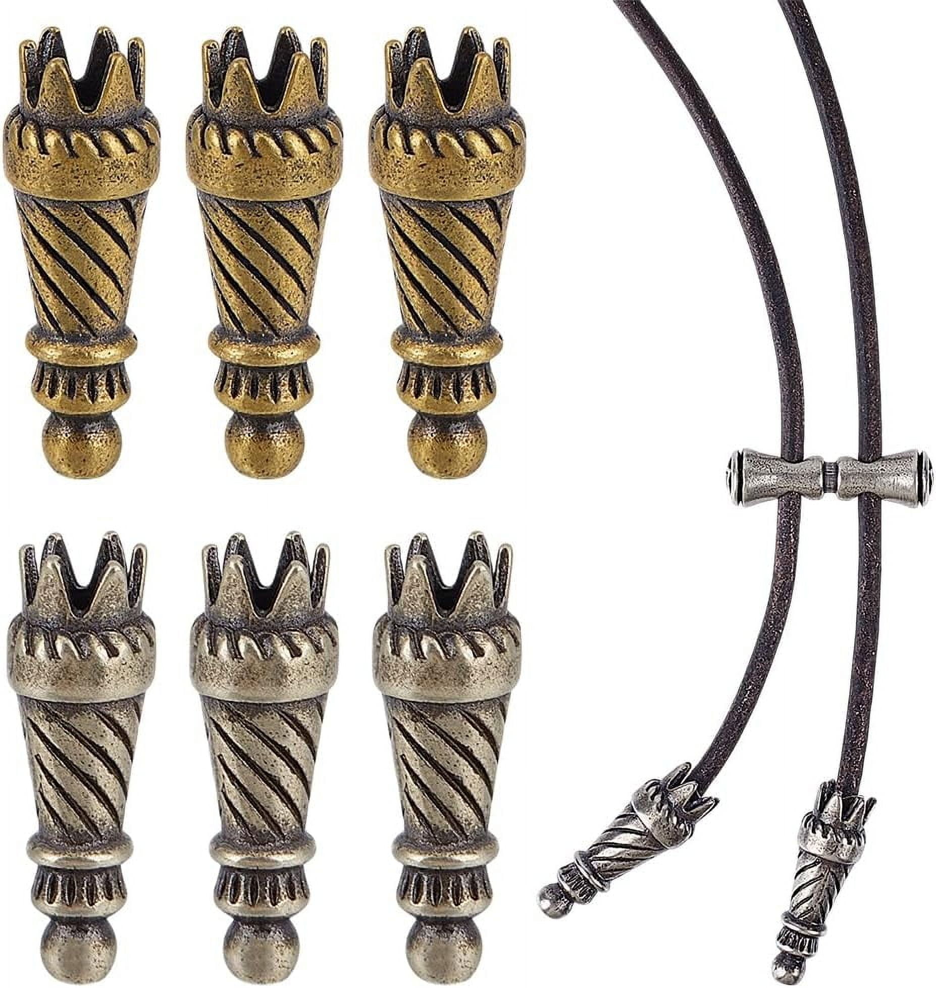 6Pcs 2 Colors Brass Paracord Buckle 5mm Hole Brass Paracord Beads Large ...