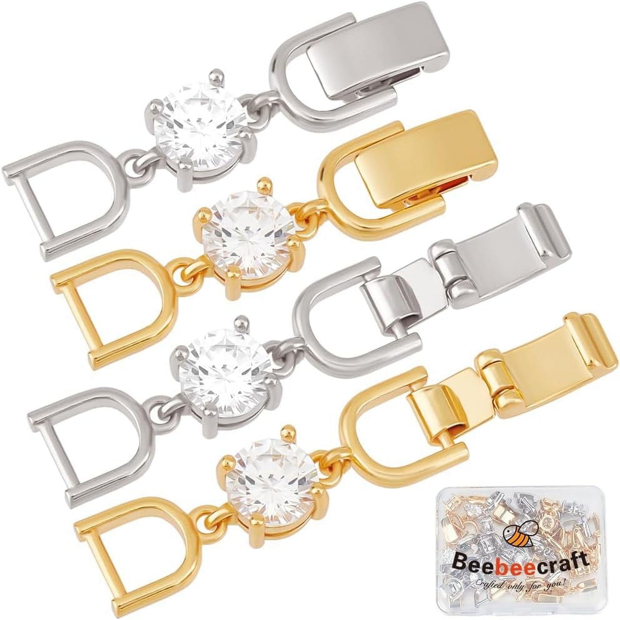 6Pcs 2 Colors Fold Over Clasp 18K Gold Platinum Plated Brass Cubic ...