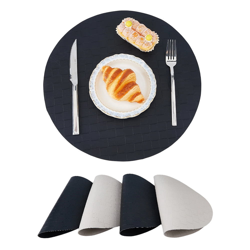 6Pcs 2 Colors Imitation Leather Heat Insulation Coasters Restaurant ...