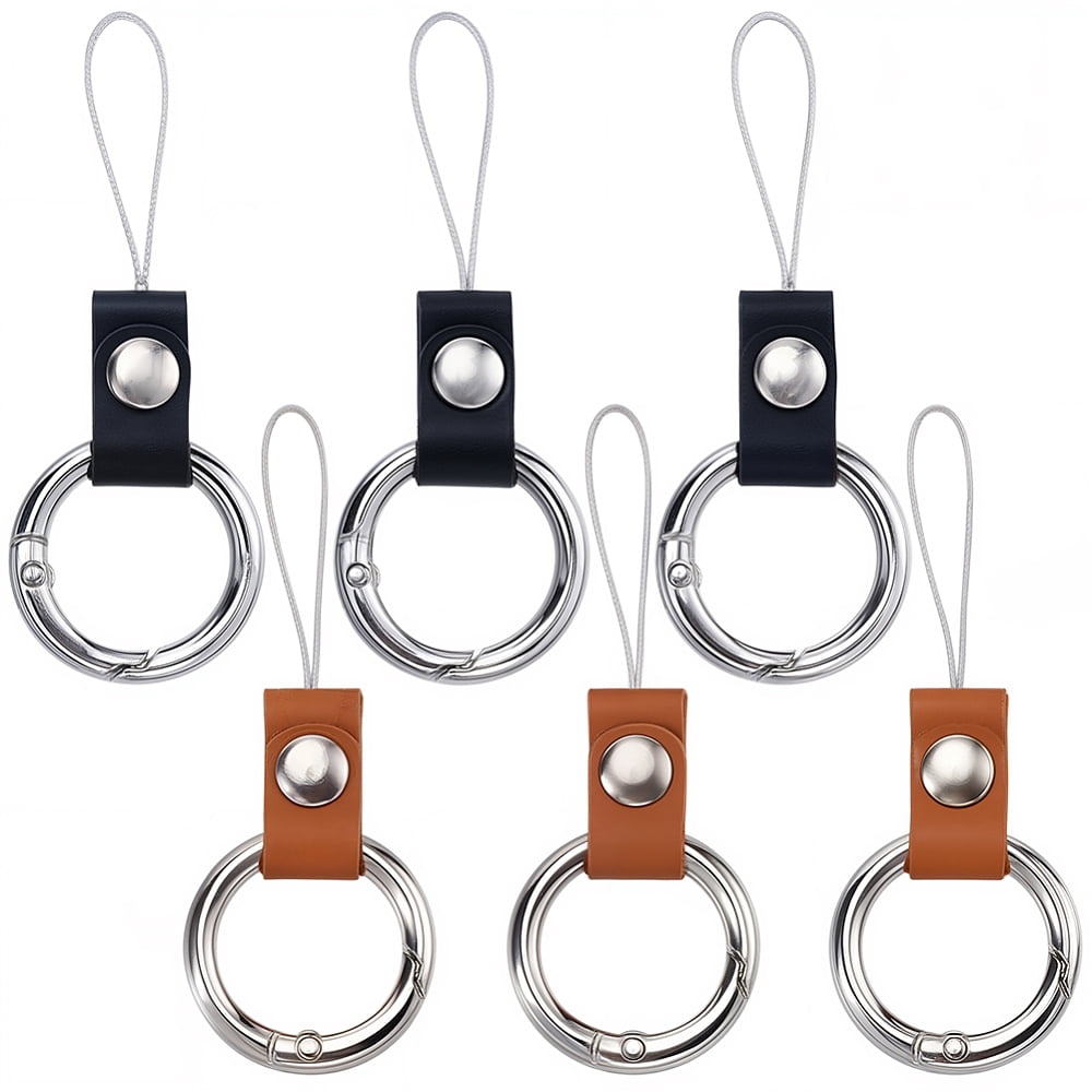6Pcs 2 Colors Zinc Alloy Leather Mobile Phone Finger Rings Finger Ring ...