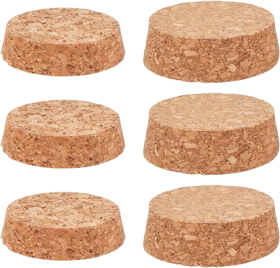 6Pcs 2 Sizes Wine Bottle Corks Large Wooden Tapered Cork Plugs ...