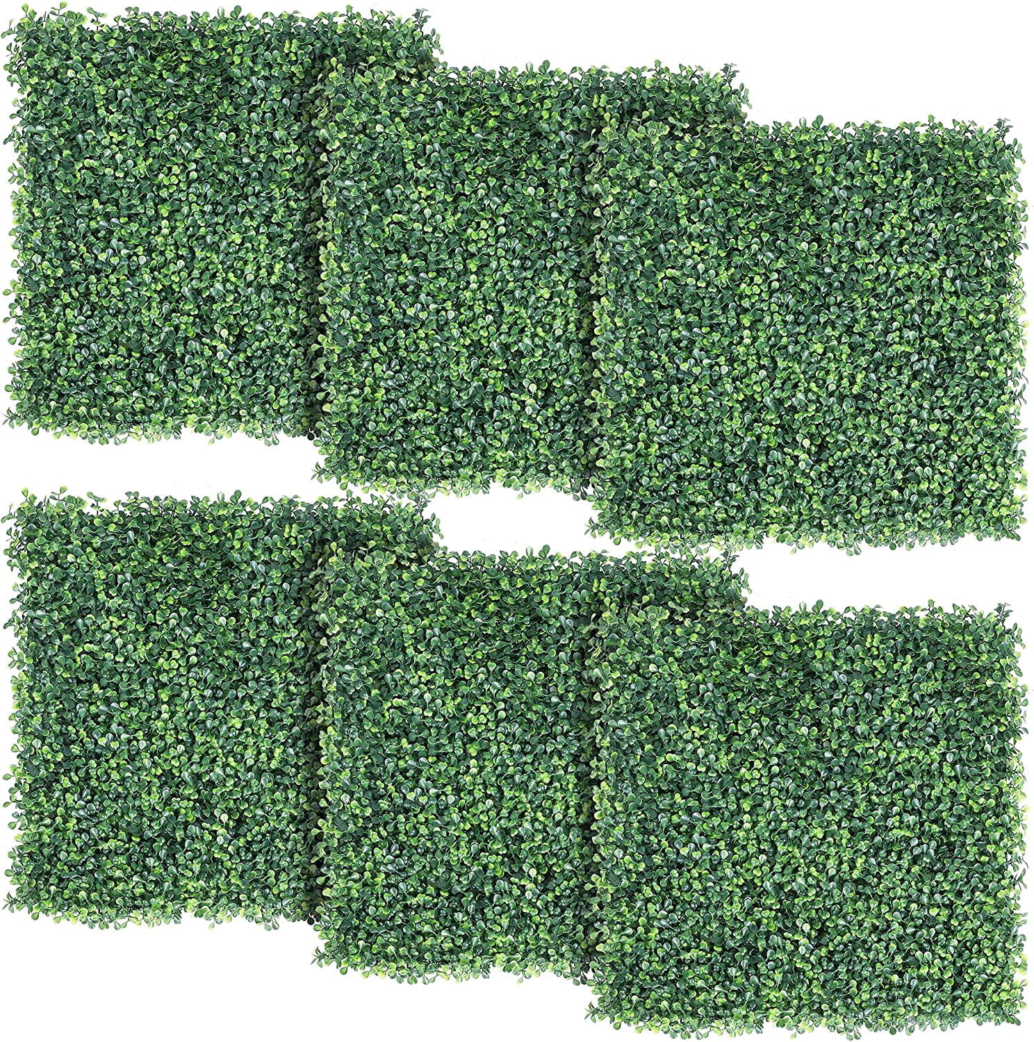 6Pcs 20 x 20 inch Artificial Boxwood Panels Topiary Hedge Plant UV ...