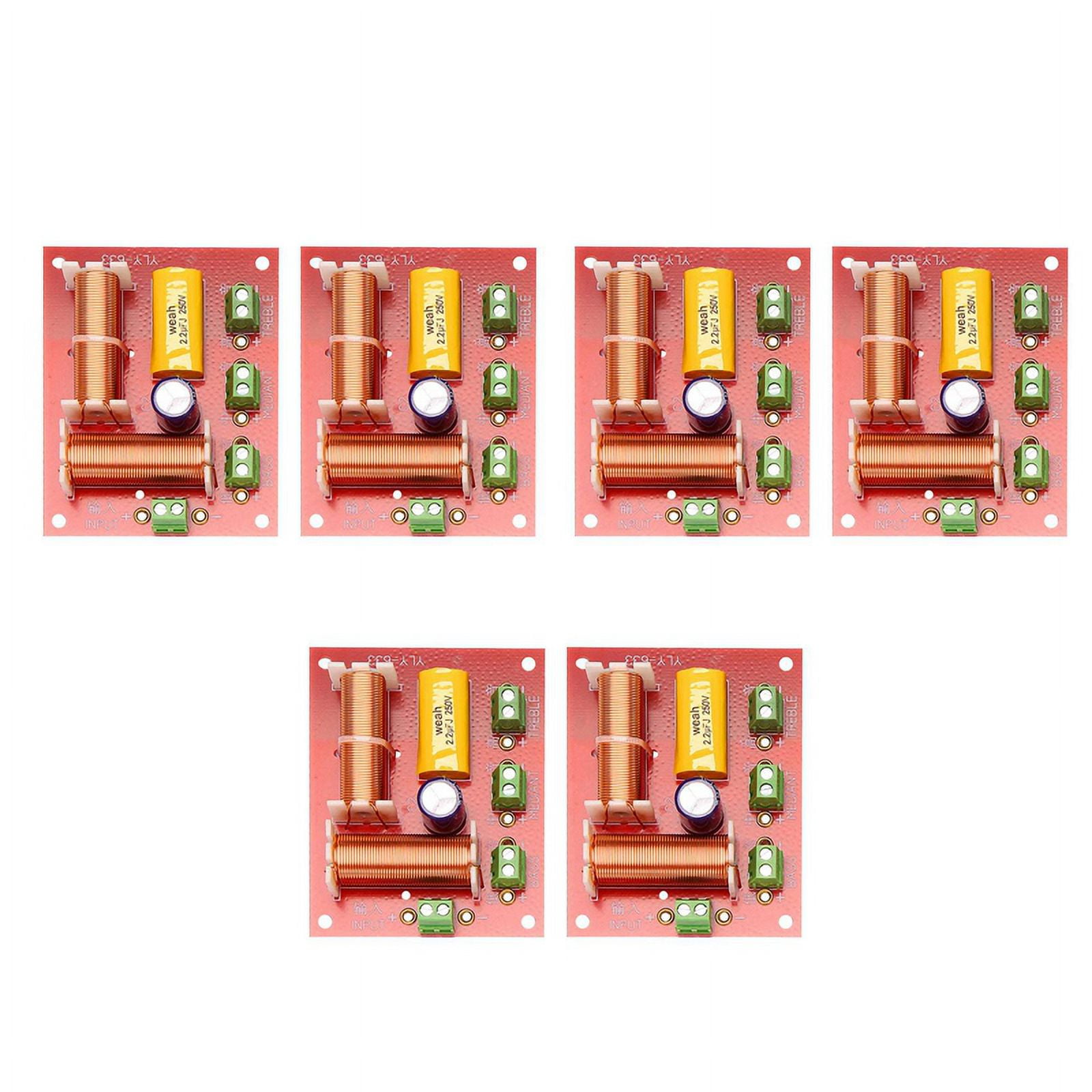 6Pcs 200W 3 Way Audio Speaker Crossover Treble + Midrange + Crossover Speakers Filter Frequency ...