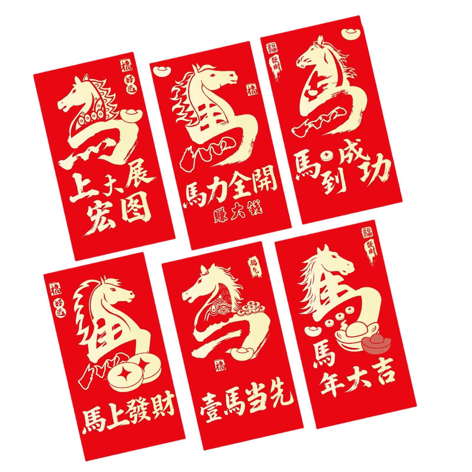 6Pcs 2026 Year of Horse Red Envelope Chinese New Year Red Envelopes ...
