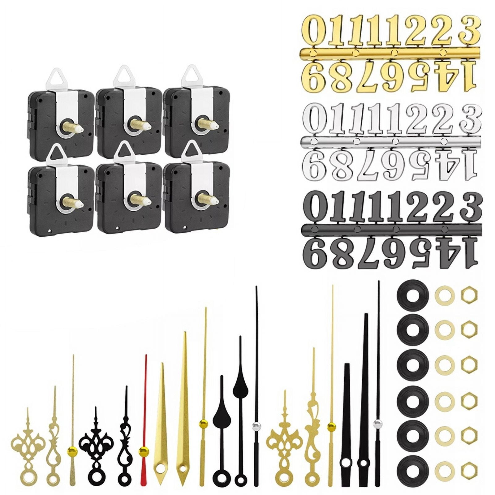 6Pcs 22mm Quartz DIY Wall Clock Movement Mechanism Kit with 8 Different ...