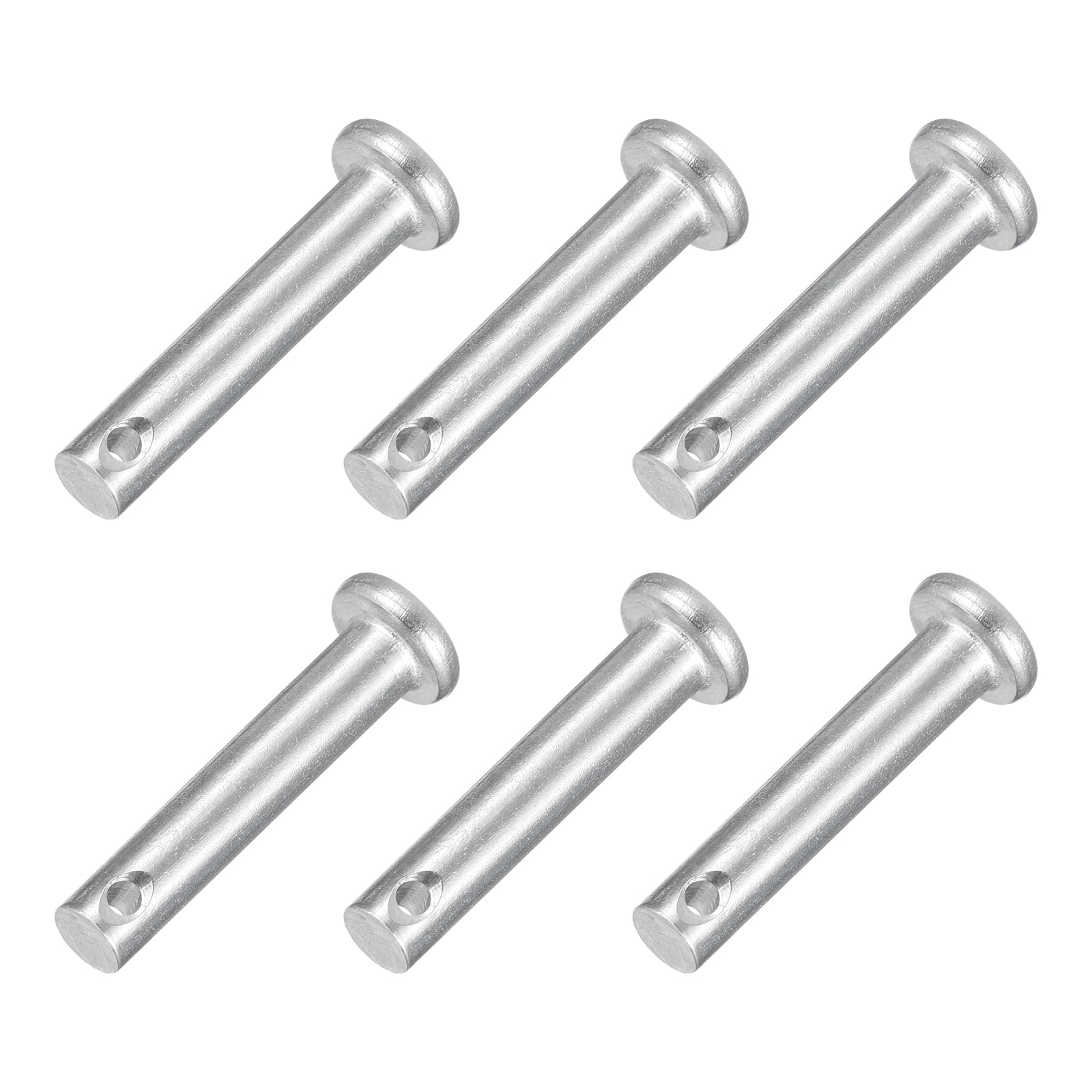 6Pcs 3/16" x 1" Single Hole Clevis Pins, 304 Stainless Steel Flat Head ...