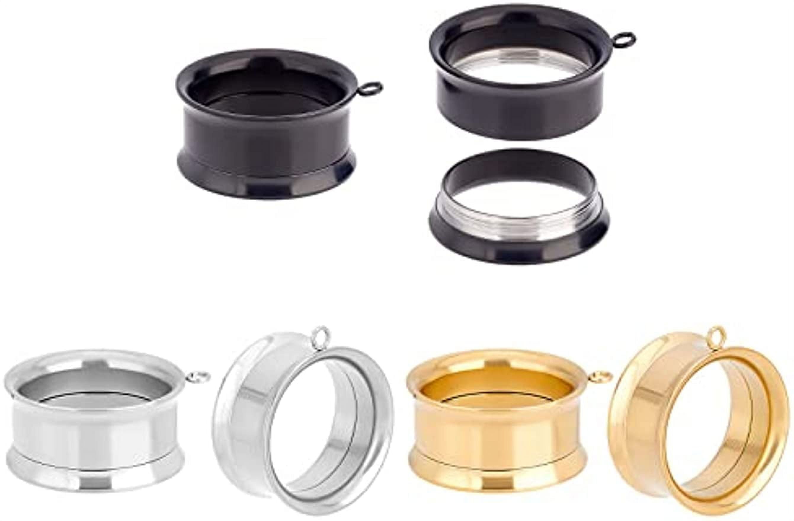 6Pcs 3 Colors Ear Gauges 316 Stainless Steel Ear Flesh Tunnels 19mm ...