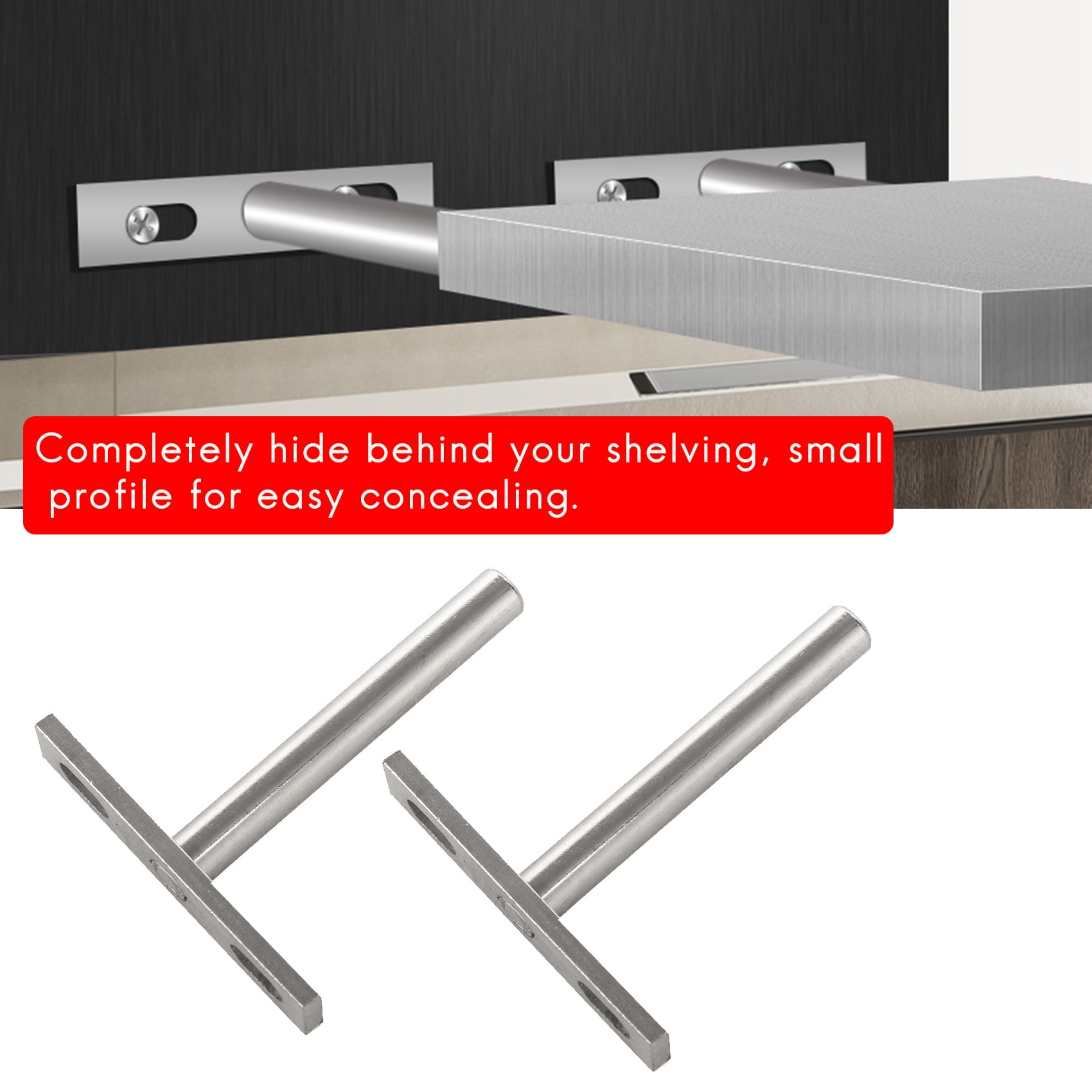 6Pcs 3-Inch Floating Shelf Brackets, Hidden Shelves Supports, Wall ...