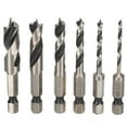 6Pcs 3 Point Drill Bit High Speed Steel Imperial Wood Drills Bits for ...