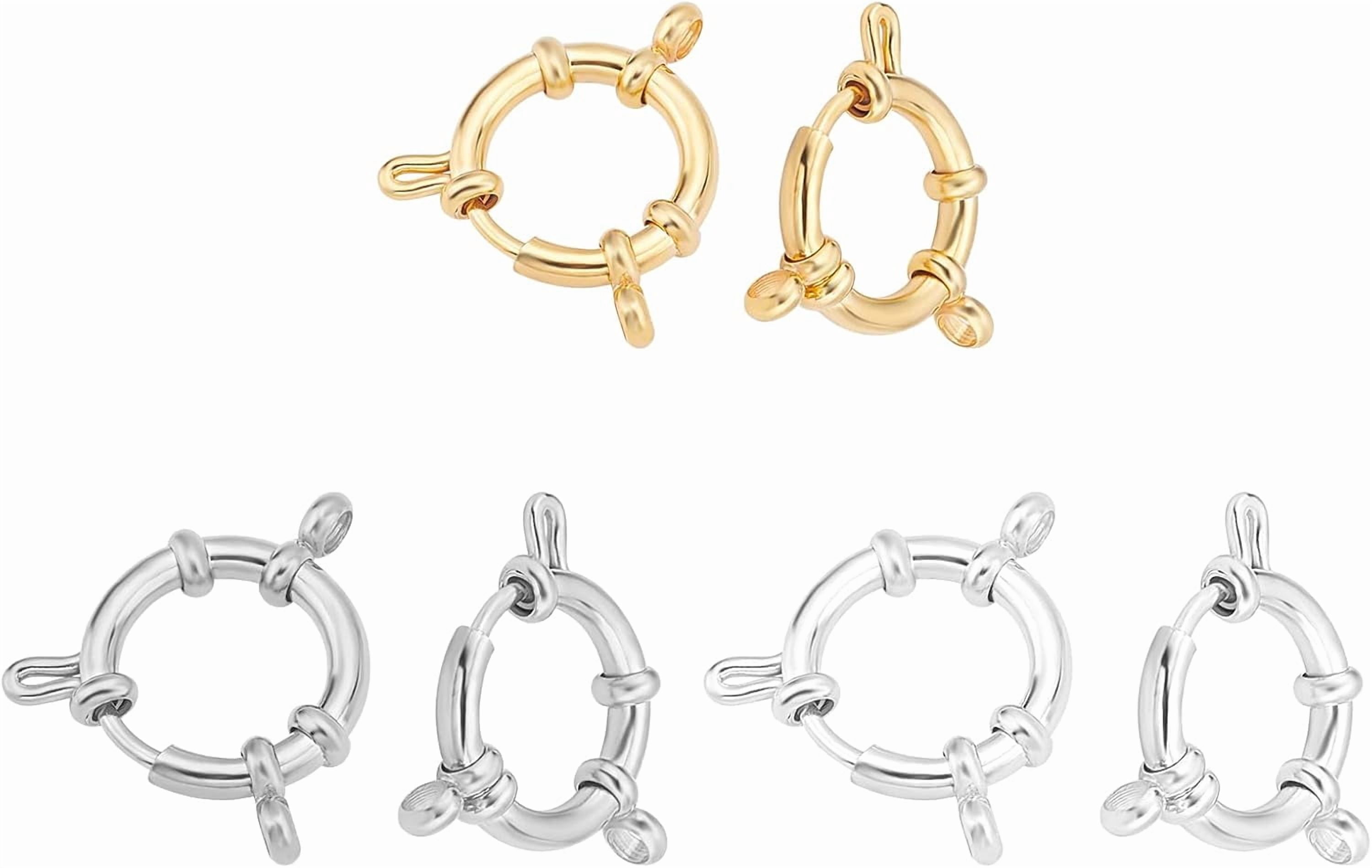 6Pcs 3 Style 304 Stainless Steel Spring Ring Clasps Ring Mixed Color ...