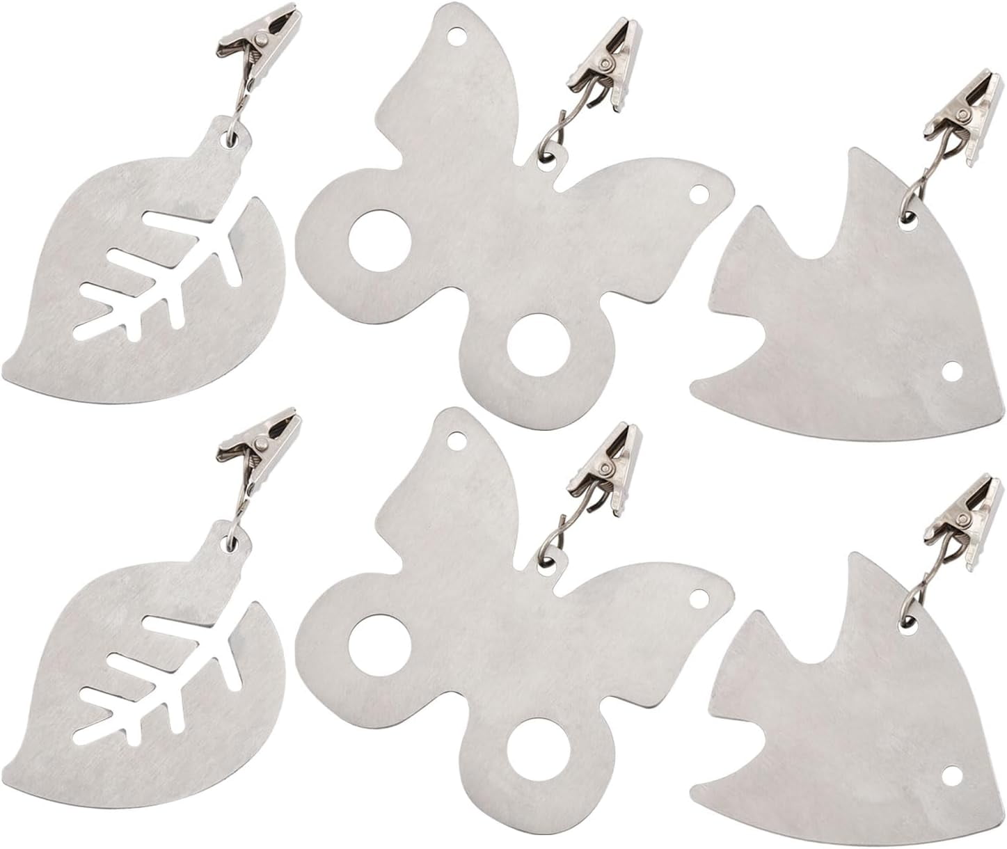 6Pcs 3 Style Tablecloth Clip Cloth Weights with Clips Leaf Fish ...