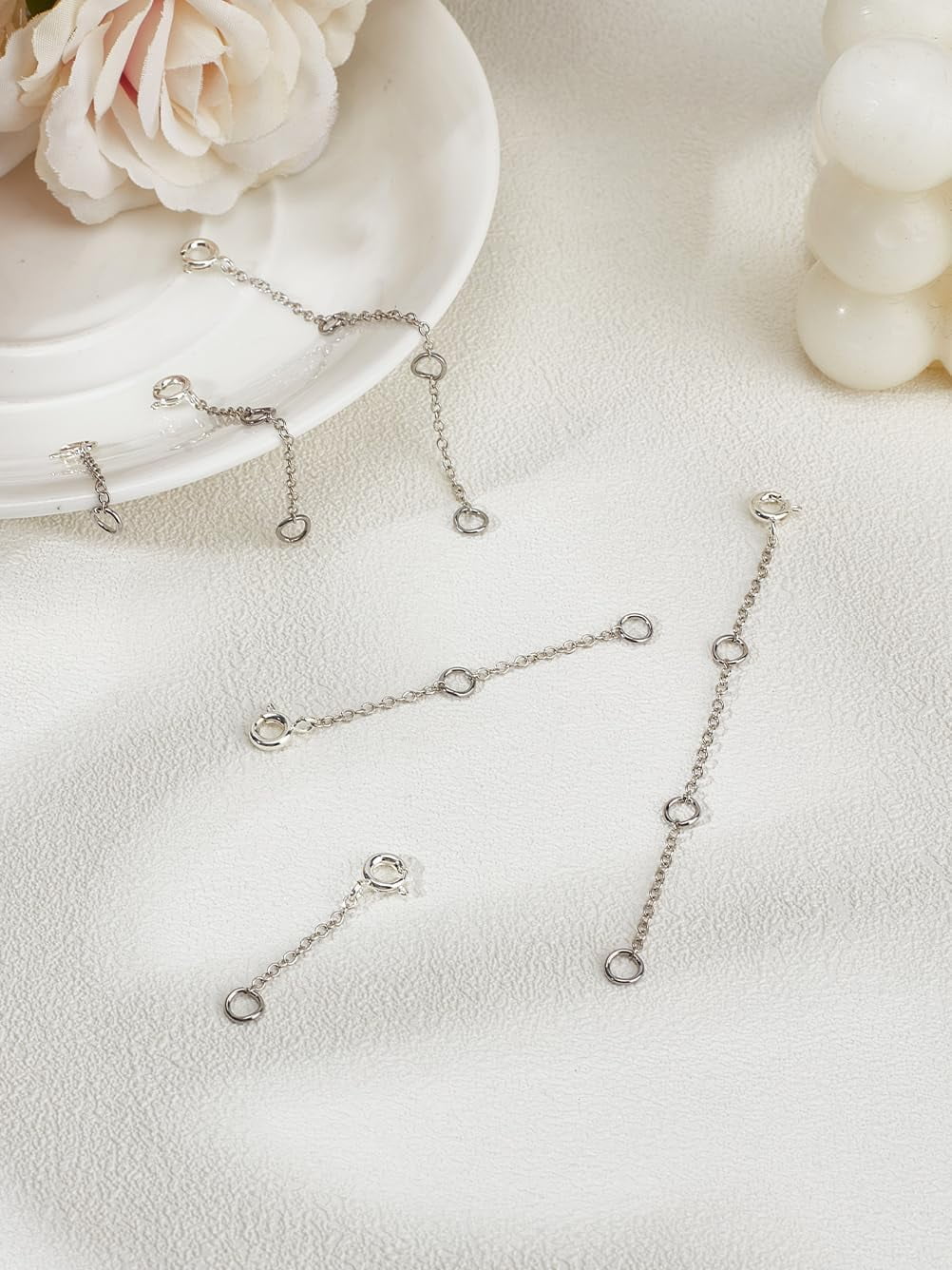 6Pcs 3 Styles Brass Cable Chain Extender End Chains with Ring Clasps ...