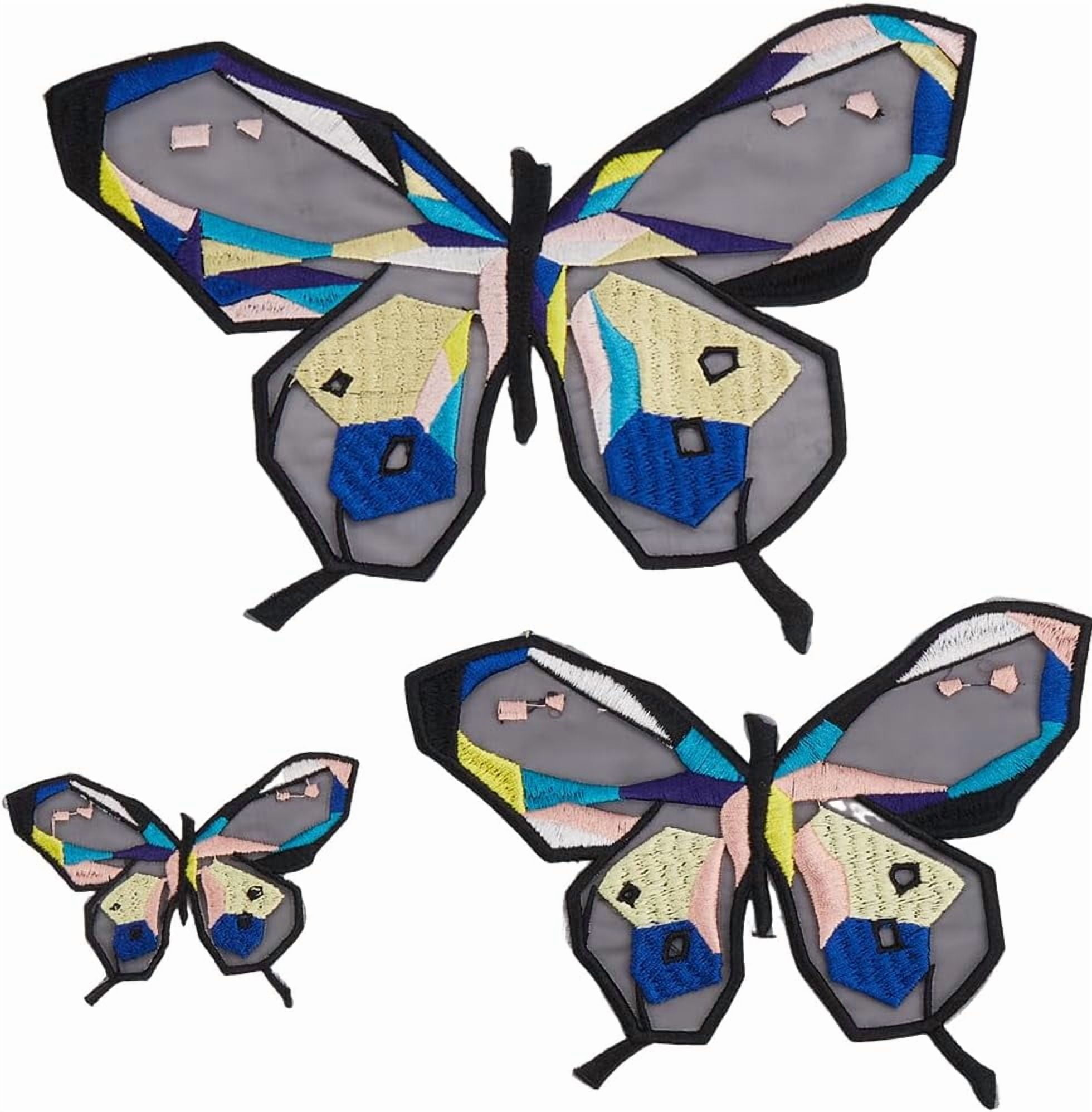 6Pcs 3 Styles Butterfly Iron On Patches Butterflies Embroidered On ...