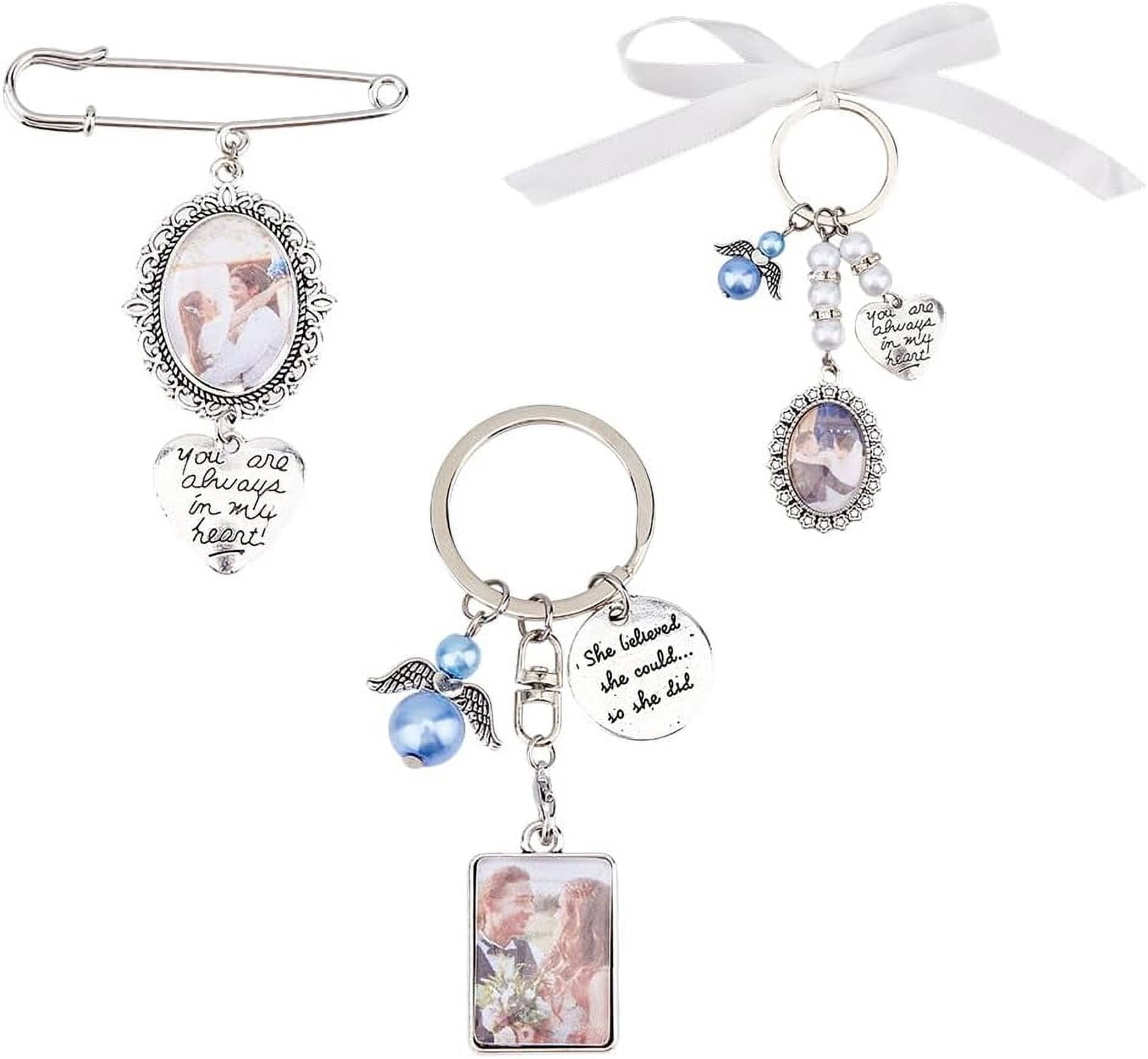 6Pcs 3 Styles Wedding Bouquet Photo Charm Memory Bride Pendant Charms ...