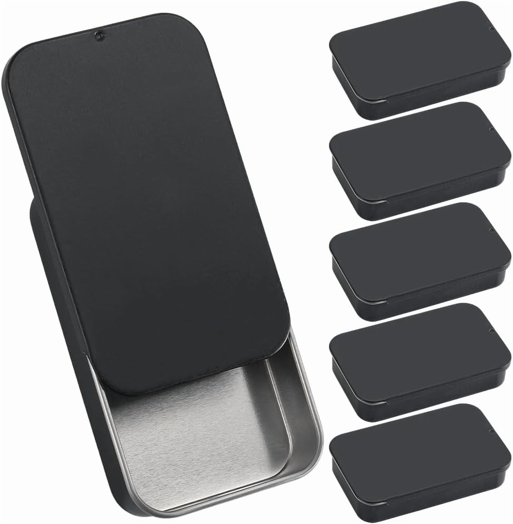 6Pcs 3 x 2 x 0.6 Inch Metal Slide Tin Box Small Slide Top Tin Container ...