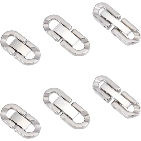 6Pcs 304 Stainless Steel Fold Over Clasp for Jewellery Stainless Steel ...